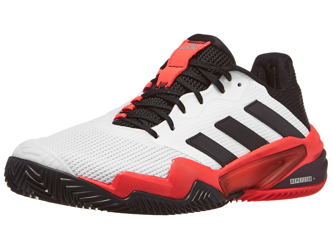 adidas Barricade 13 Clay White/Black/Red Men's Shoes | Tennis Warehouse ...